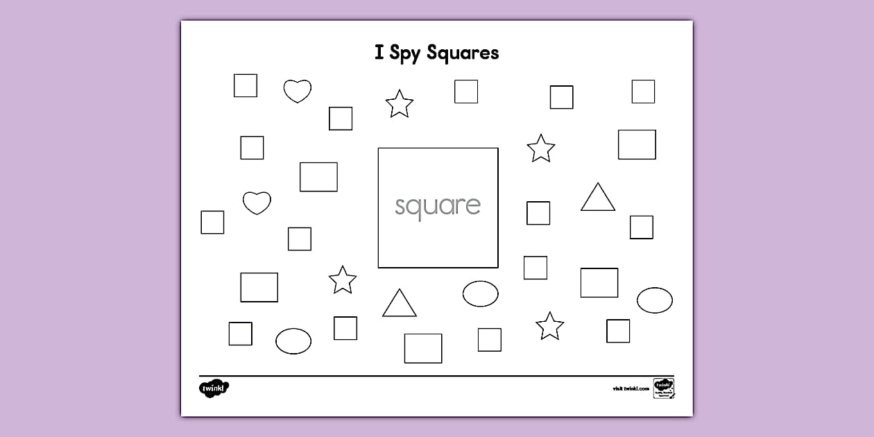 I Spy Squares Worksheet (teacher made) - Twinkl