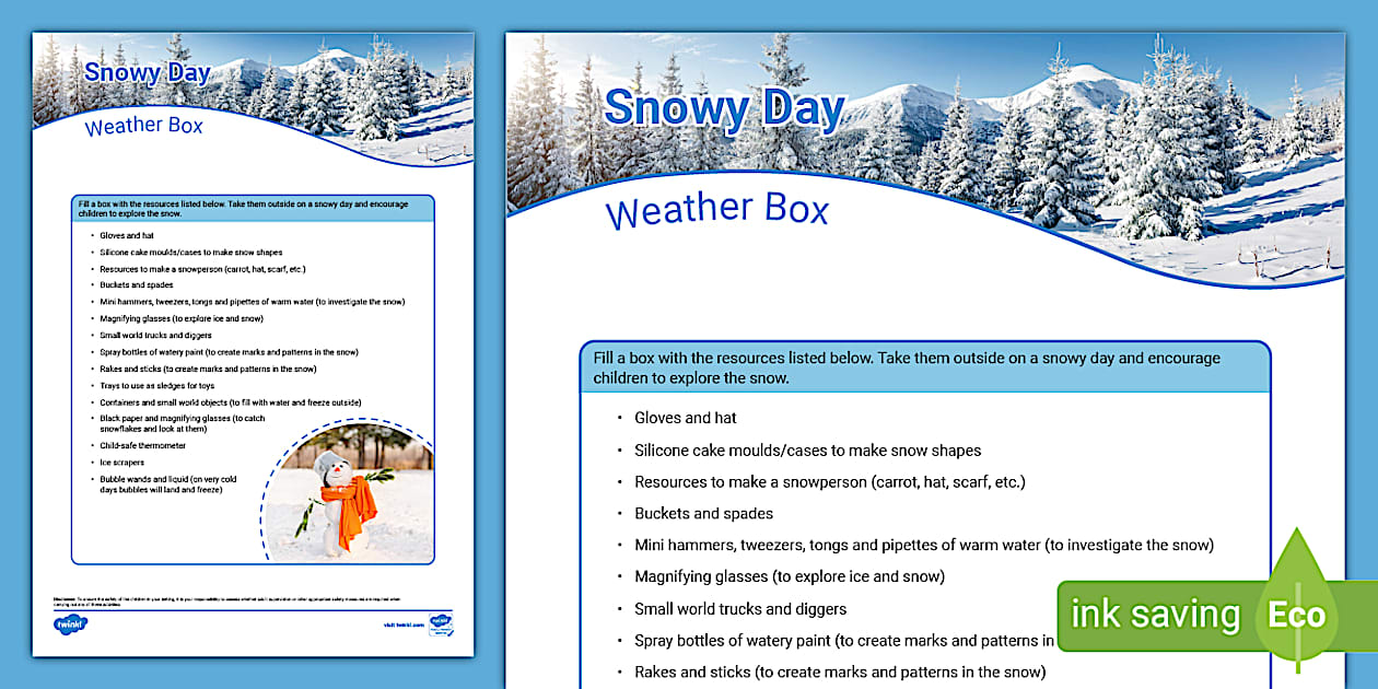Outdoor Weather Box: Snowy Day | Twinkl (teacher made)