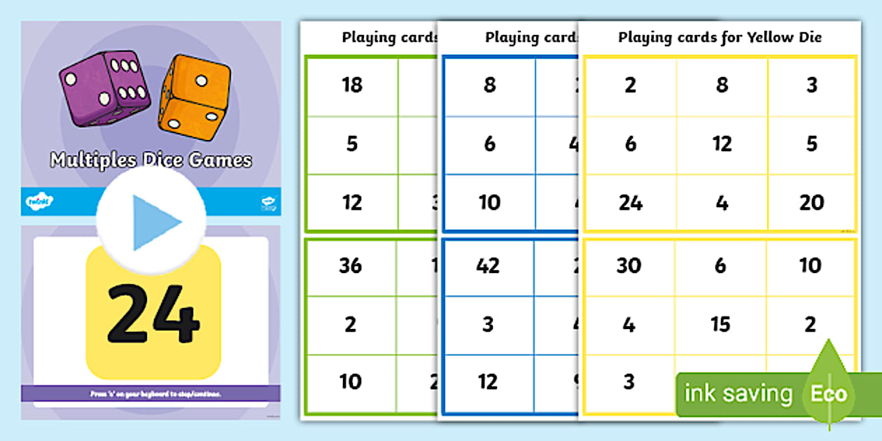 Multiples Dice Games PowerPoint (teacher made) - Twinkl