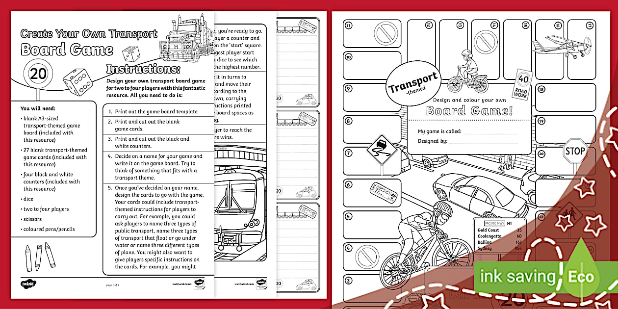 Create Your Own Transport Board Game (Teacher-Made) - Twinkl