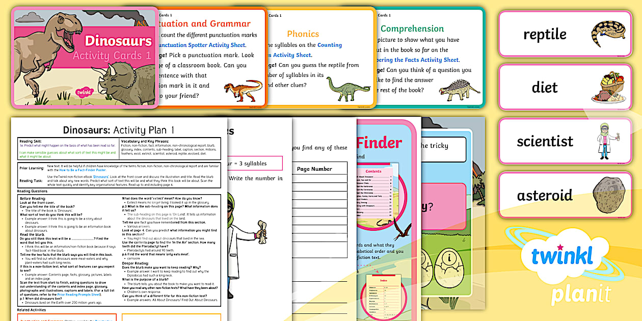 Dinosaurs Guided Reading 1 Y1 (teacher made) - Twinkl