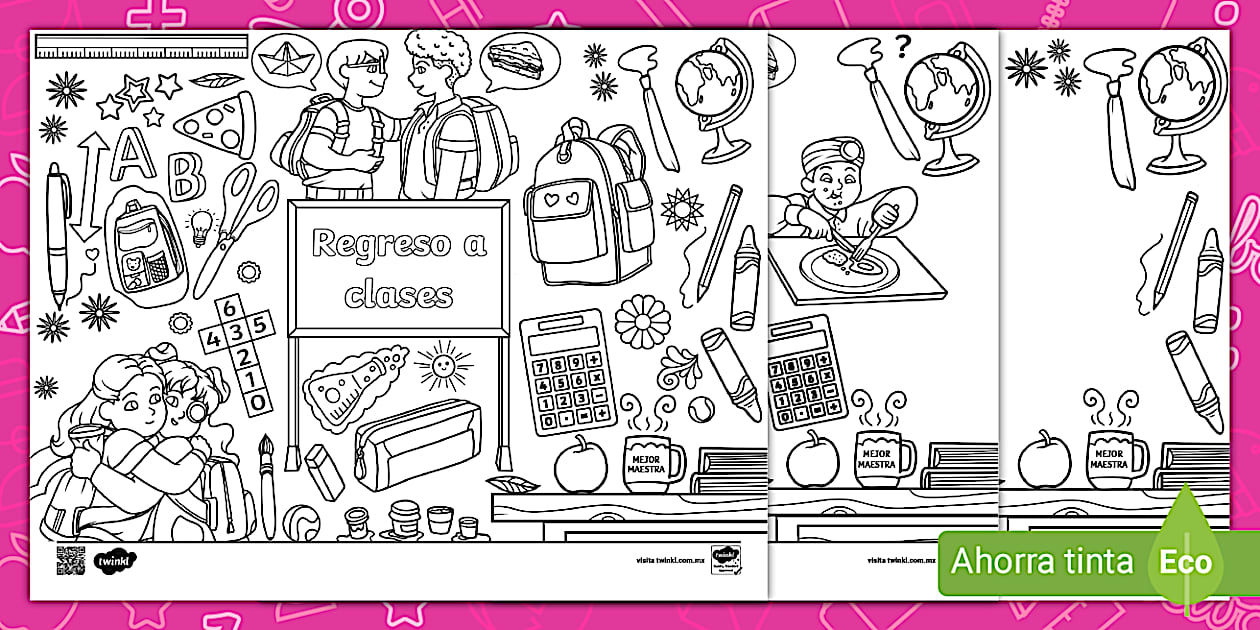 Bienvenidos al regreso a clases para colorear - Twinkl