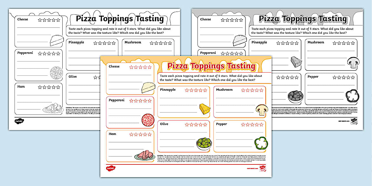 Pizza Toppings Review Worksheet (teacher made) - Twinkl
