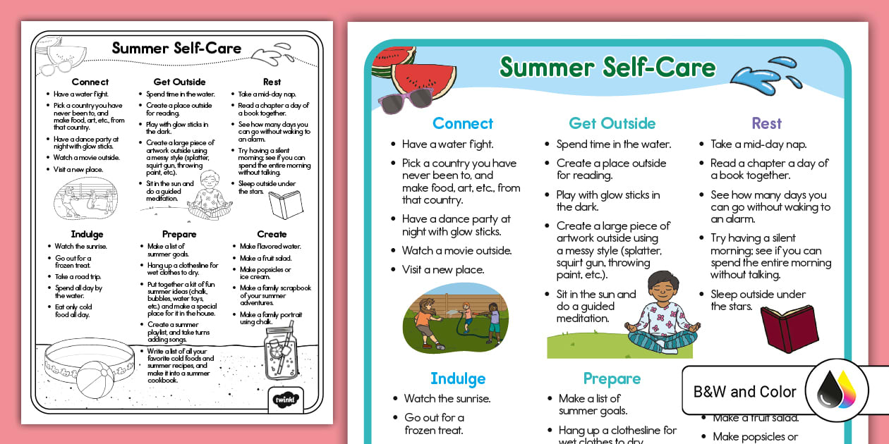 Summer Family Self-Care for Families (teacher made) - Twinkl