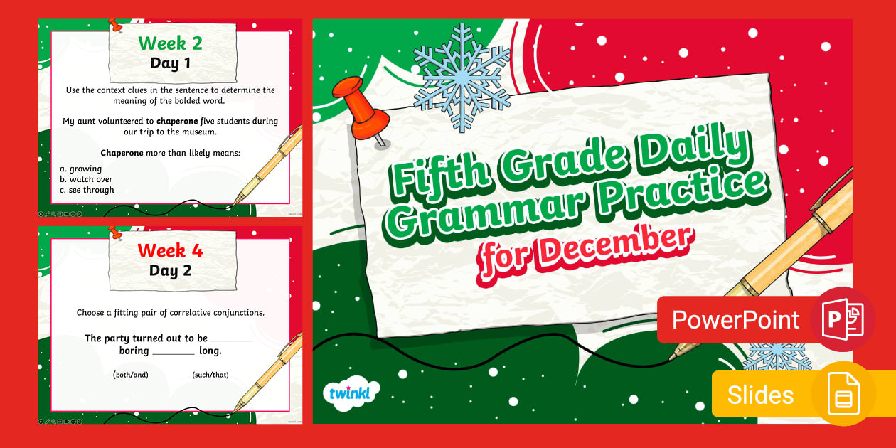 5th Grade DGP for December PowerPoint & Google Slides