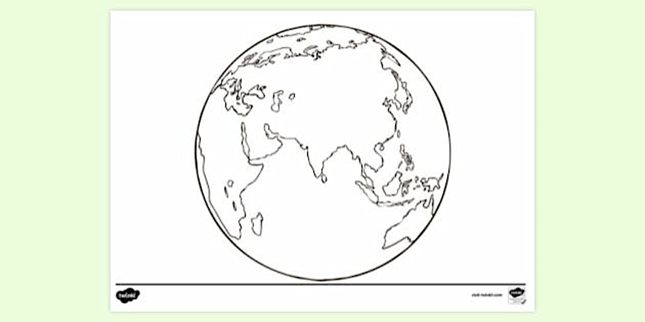 Printable Colouring Page of the Earth | Colouring Sheets