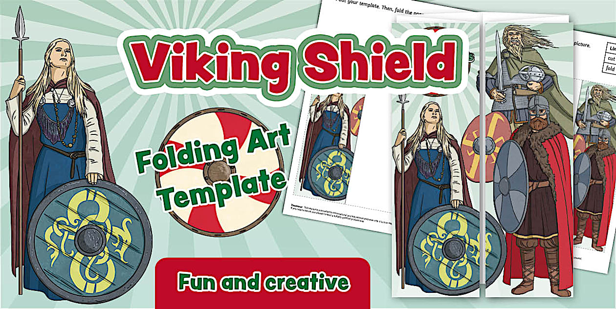 * NEW * Viking Shield Folding Art Template