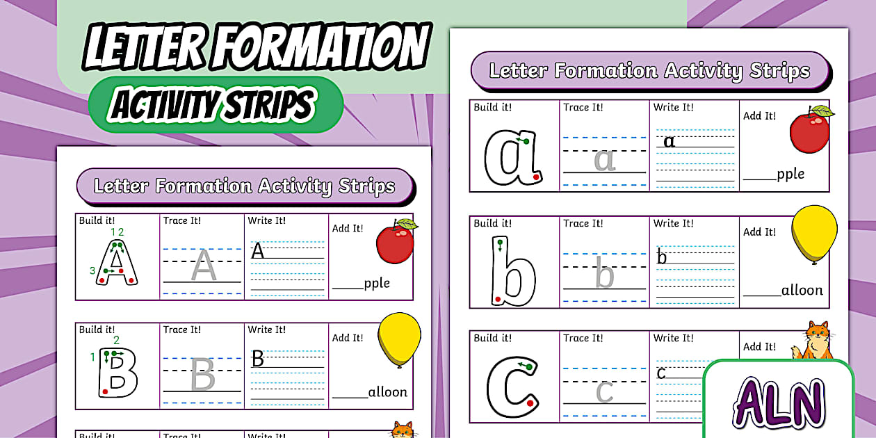 Letter Formation Activity Strips