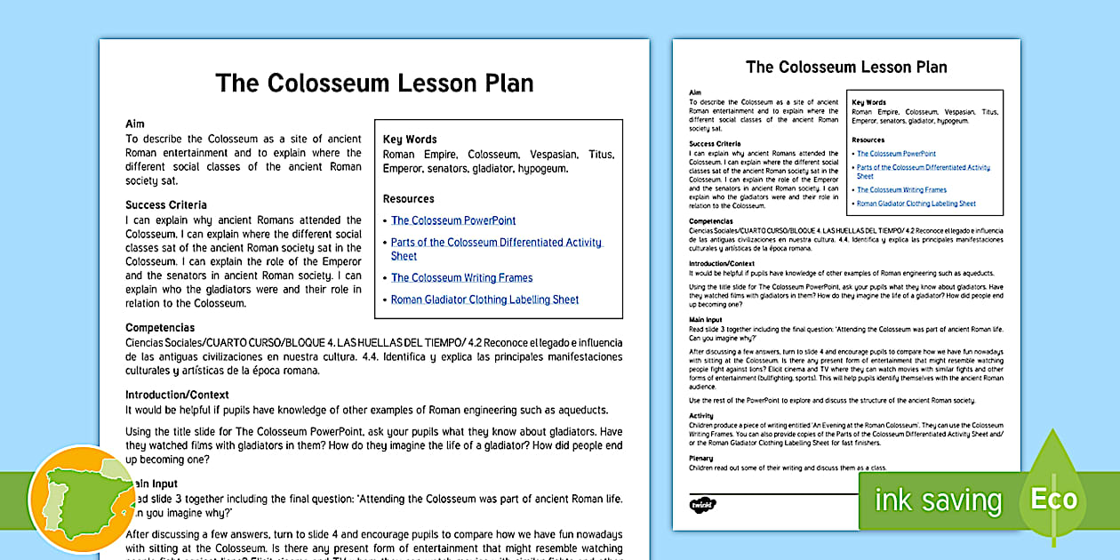 The Colosseum Lesson Plan-