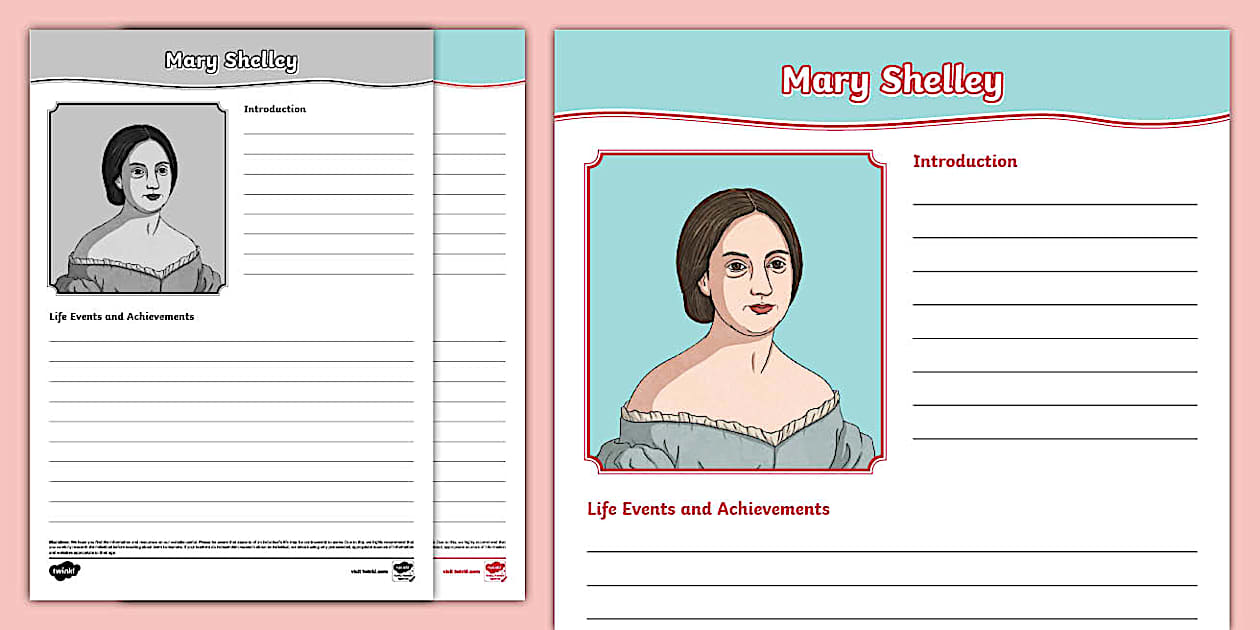 Mary Shelley Biography Template (teacher made) - Twinkl