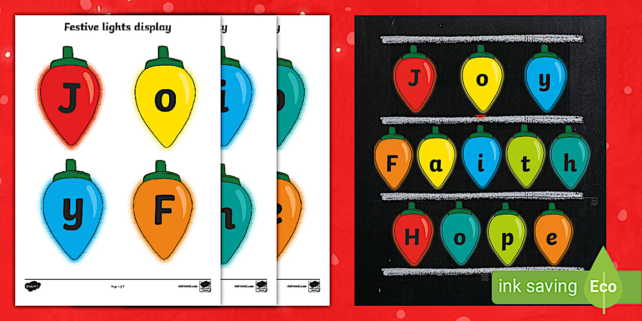 Festive Lights Display Bunting (teacher made) - Twinkl