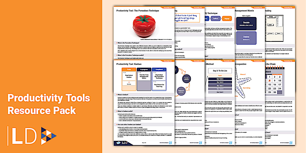 Productivity Tools Resource Pack - Leaders - SLT - Twinkl