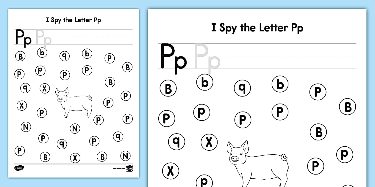I Spy the Letter Pp Activity Worksheet (teacher made)