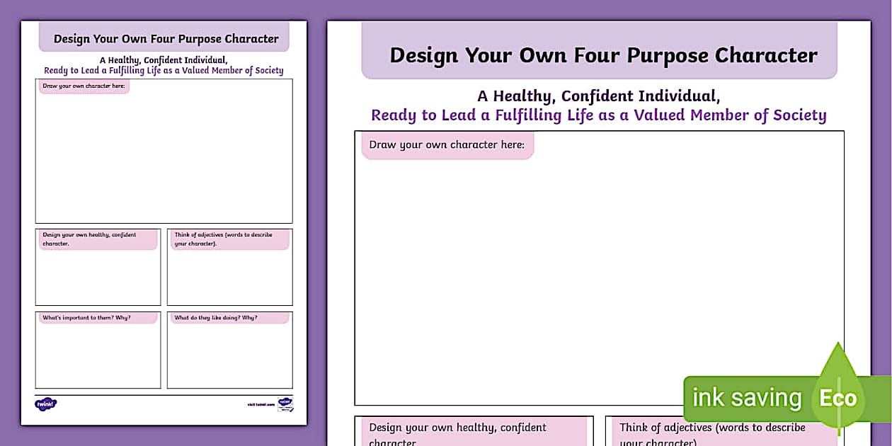 Design Your Own Four Purposes Character: A Healthy, Confident Individual