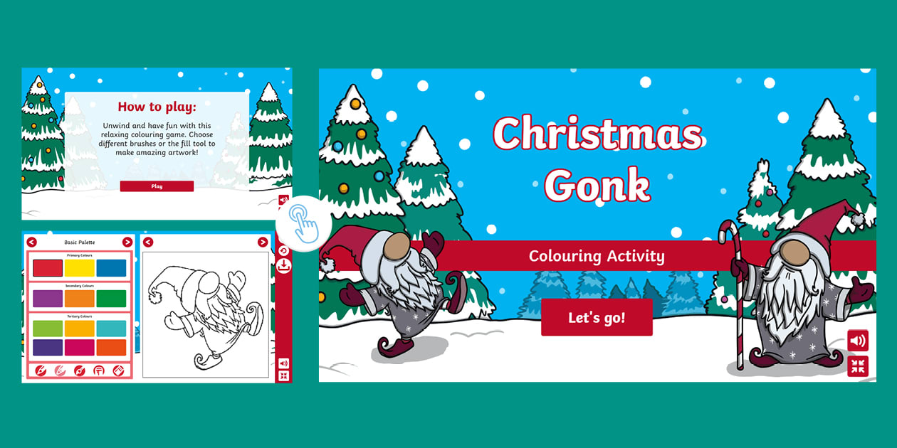 Christmas Gonk Interactive Colouring (Hecho por educadores)