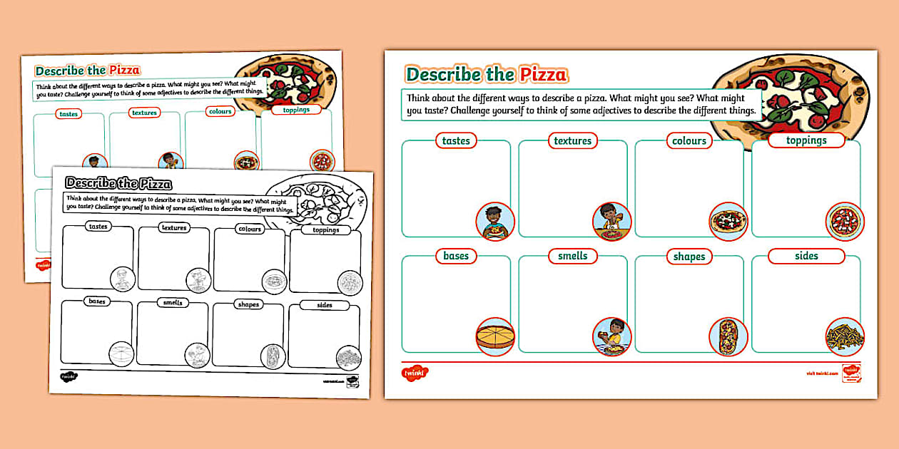 Pizza Adjectives Worksheet