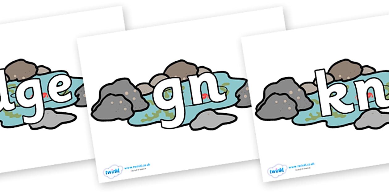Cursive Silent Letters on Rockpools (teacher made) - Twinkl