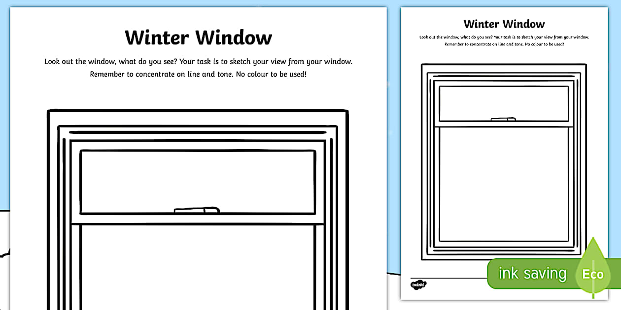 CfE Second Level Winter Window Art Home Learning Task - Scottish