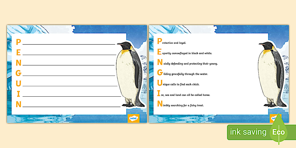 Penguin Awareness Day Acrostic Poem and Example | Twinkl KS2