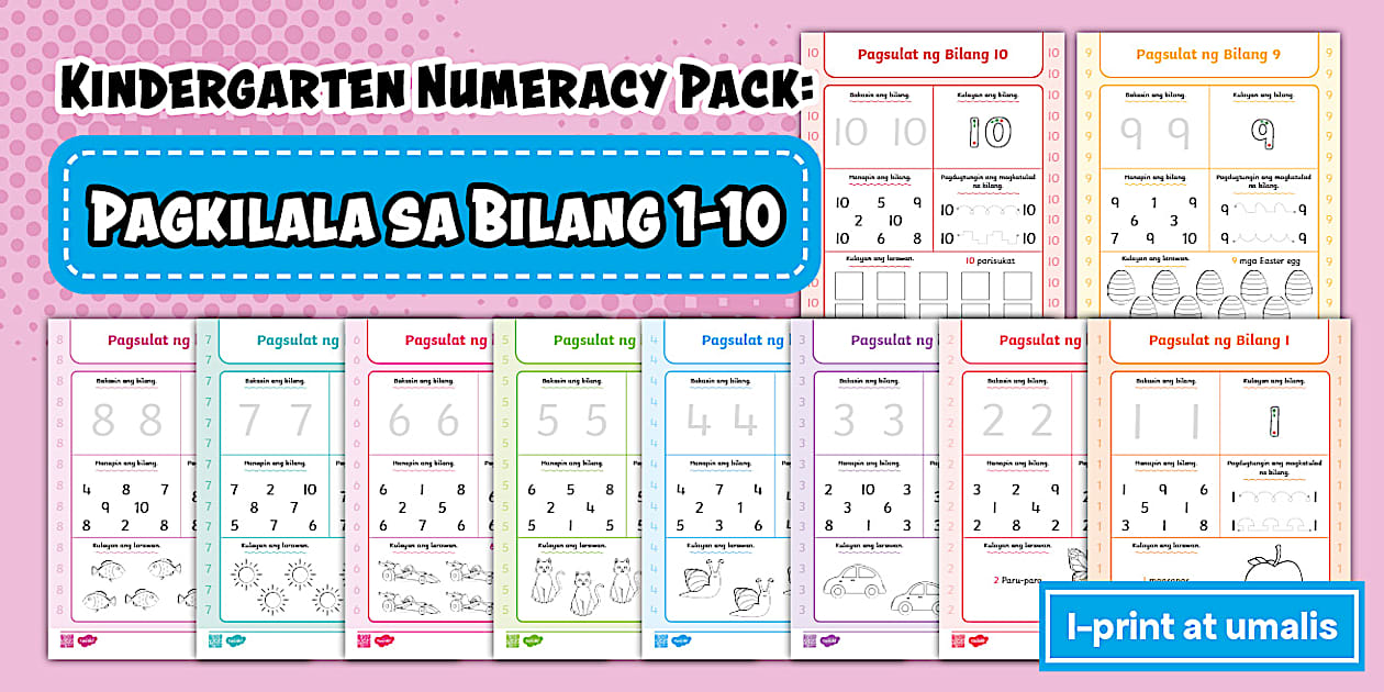* NEW * Kindergarten Numeracy Pack: Pagkilala sa Bilang 1-10