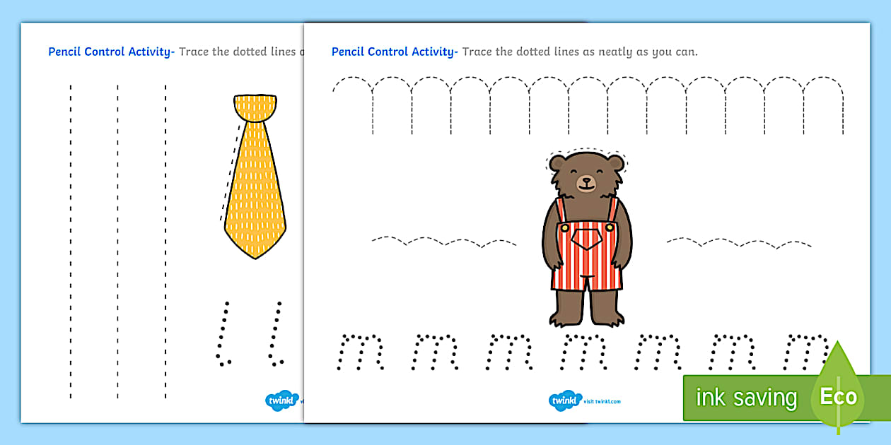 Black and White Goldilocks and the Three Bears Pencil Control Path ...