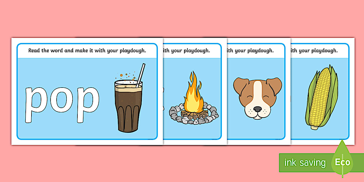 SA CVC Word Playdough Mats (o) (teacher made) - Twinkl