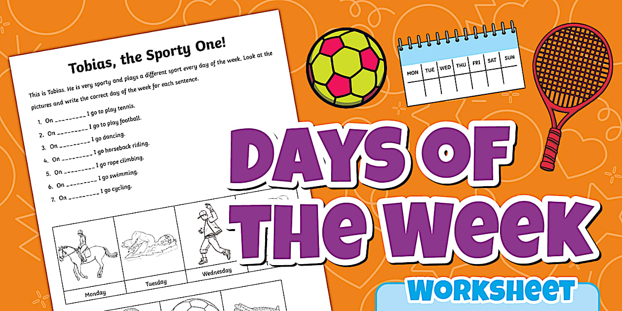 Days of the Week Sports Worksheet