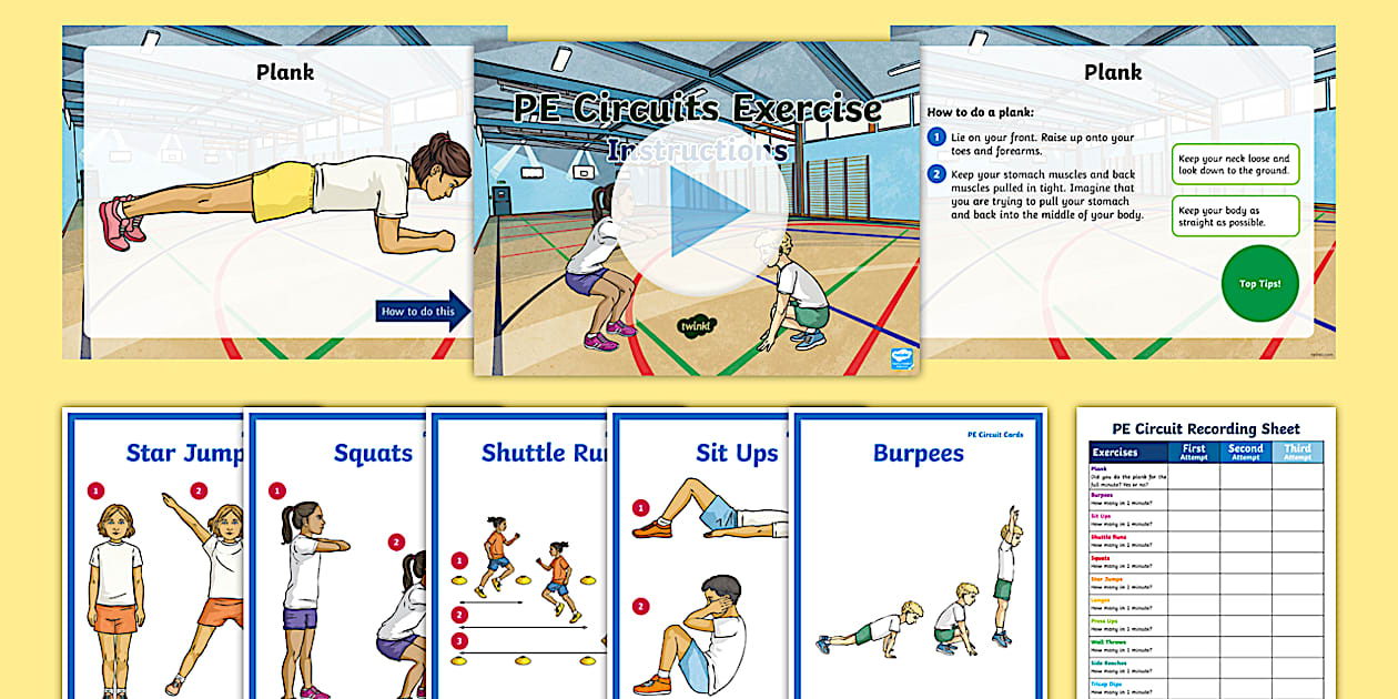 Circuit Training Flash Cards | Twinkl (teacher made)