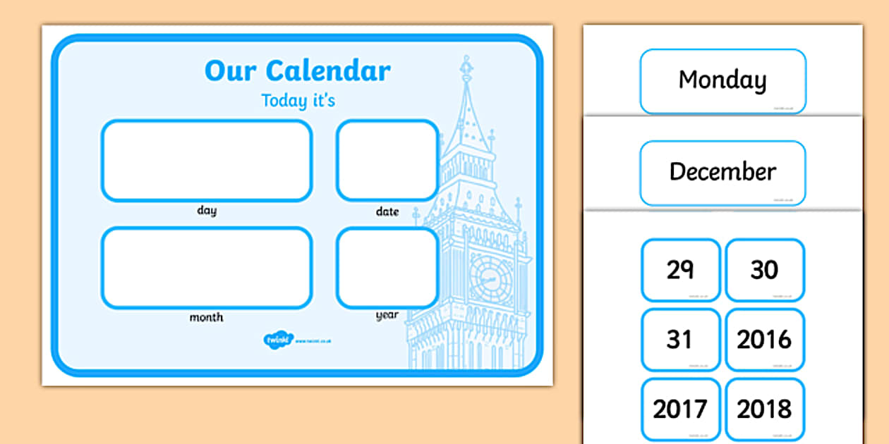 English Calendar (teacher made) - Twinkl