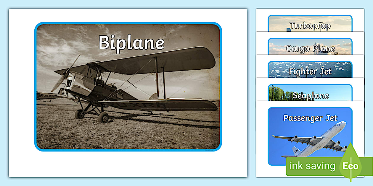 Aeroplanes Display Photos - Transport - EYFS - KS1 - Twinkl