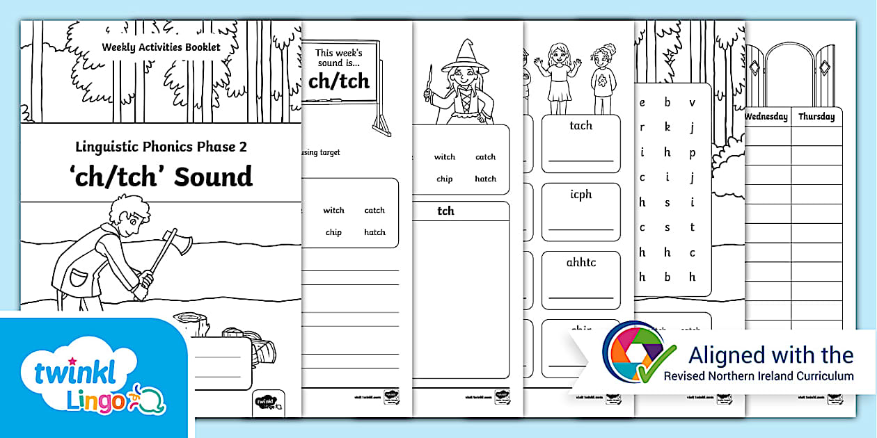 Linguistic Phonics Phase 2 'ch/tch' Sound Activities Booklet