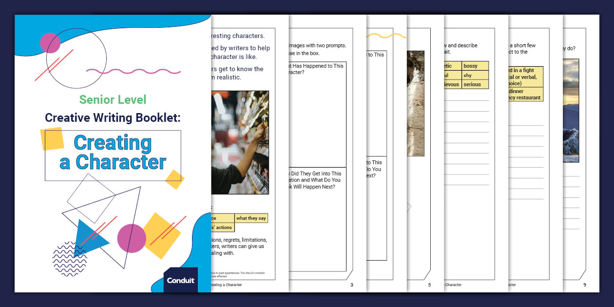 Senior Level Creative Writing Booklet: Creating a Character