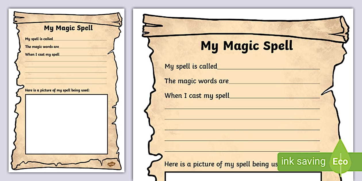 Editable Magic Spell Writing Frame (teacher made) - Twinkl