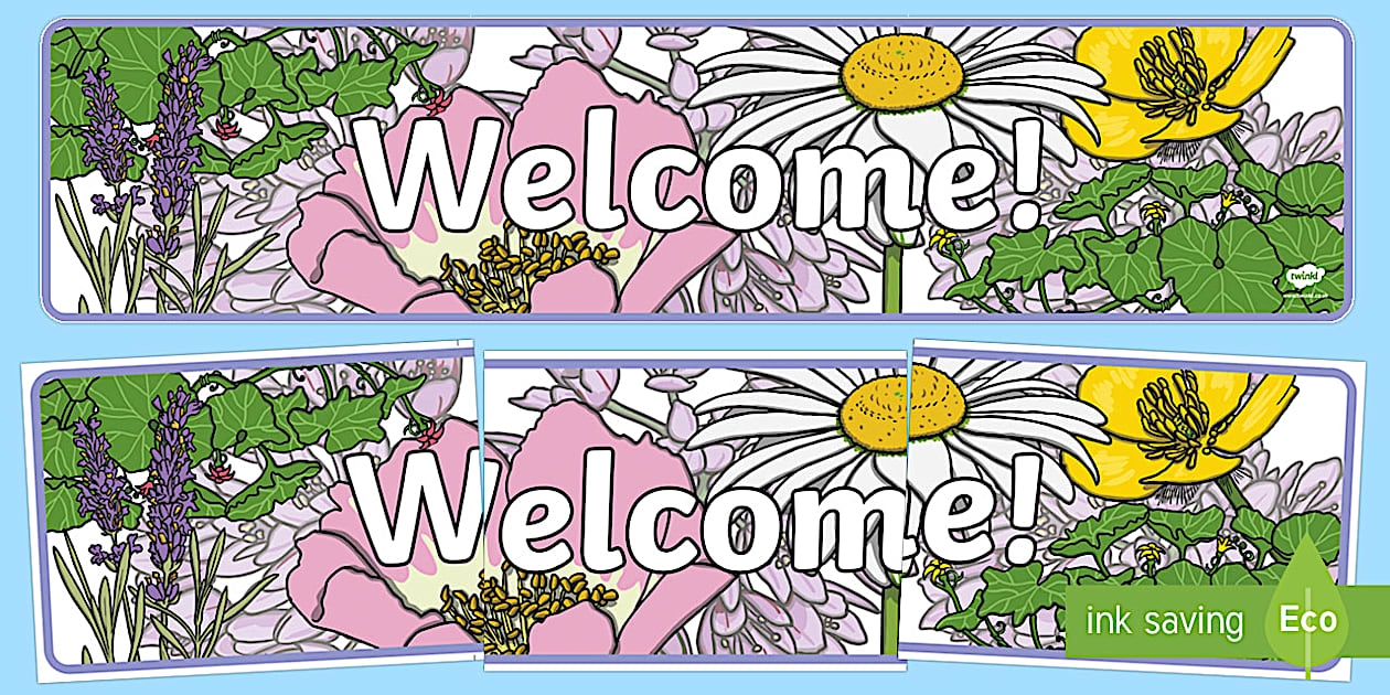 Floral Welcome Display Banner (Hecho por educadores)