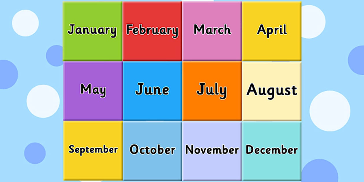 👉 Months of the Year on Tiles (teacher made) - Twinkl