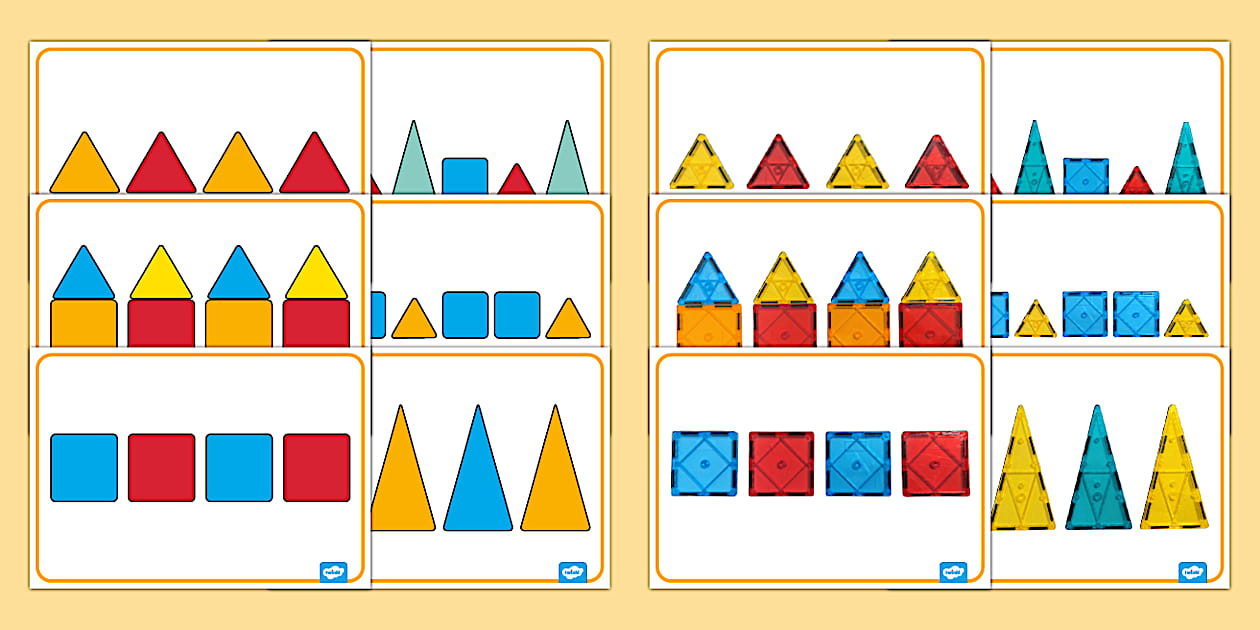 Magnetic Tile Patterns (l'enseignant a fait) - Twinkl