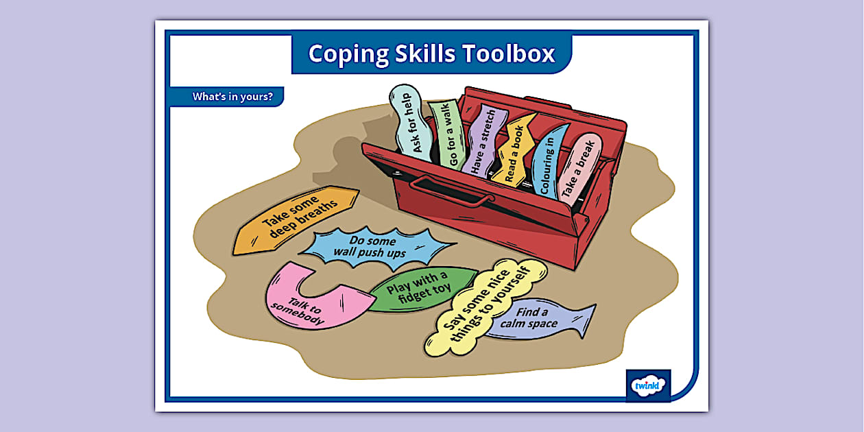 Older Learner: Coping Skills Toolbox Poster - Twinkl