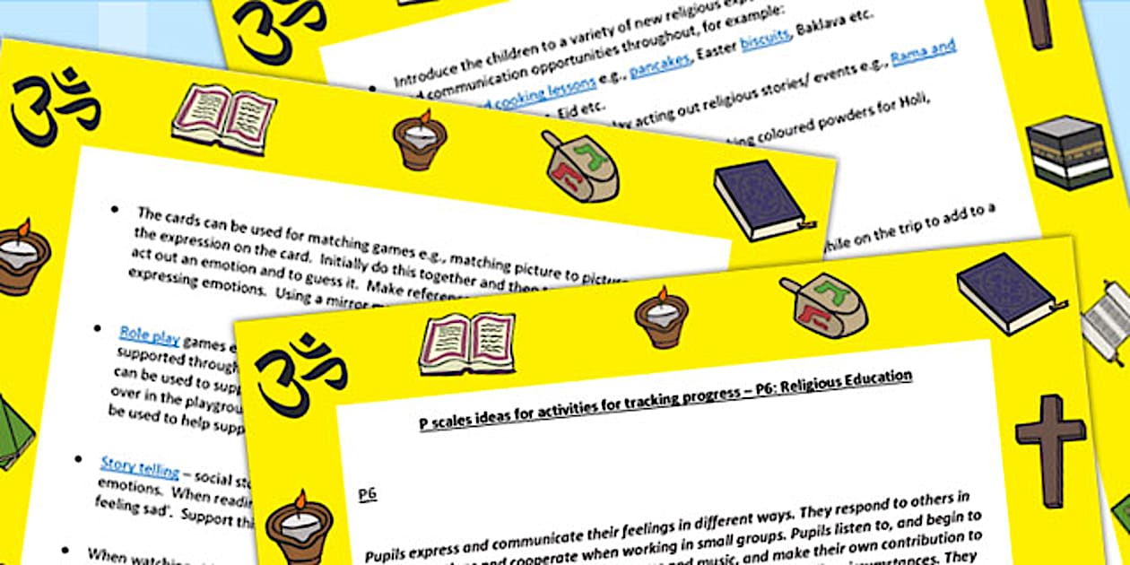 Black and White P Scales Ideas for Activities for Tracking Progress P6 RE