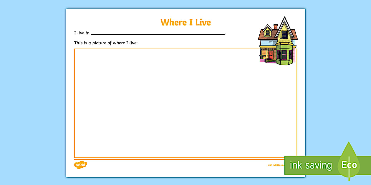 Where I Live Worksheet / Worksheet (teacher made) - Twinkl