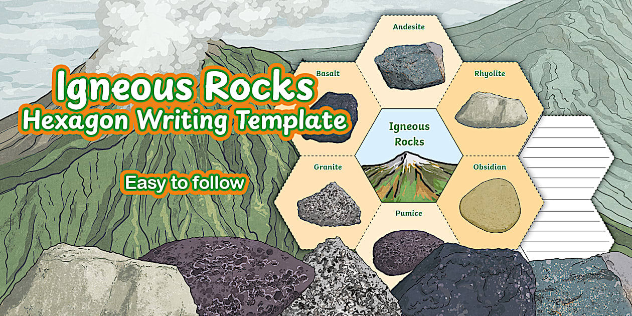 Igneous Rocks Hexagon Writing Template