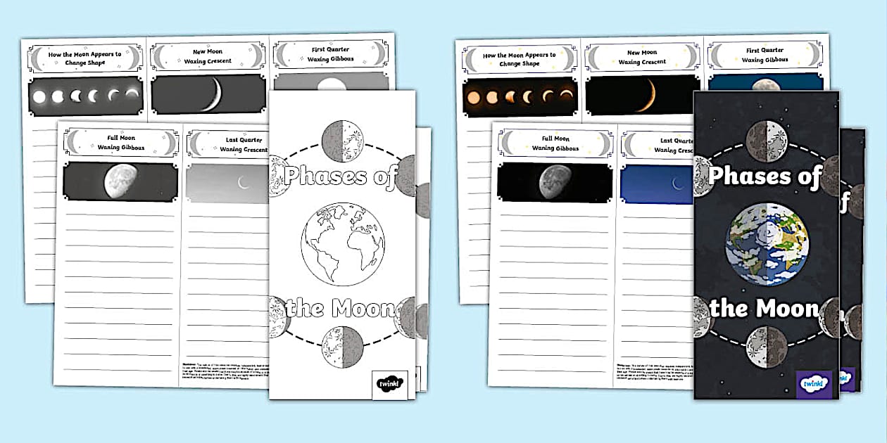 Phases of the Moon Leaflet Template (teacher made) - Twinkl