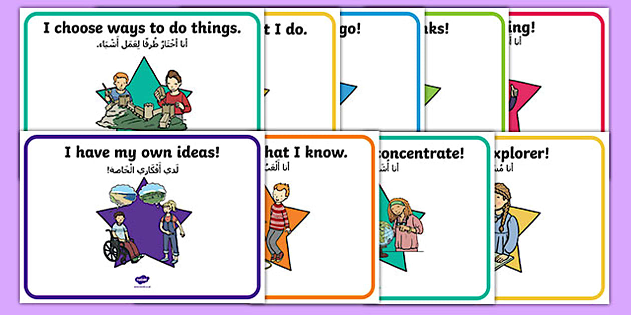 Star Themed Characteristics of Effective Learning Display Posters Arabic