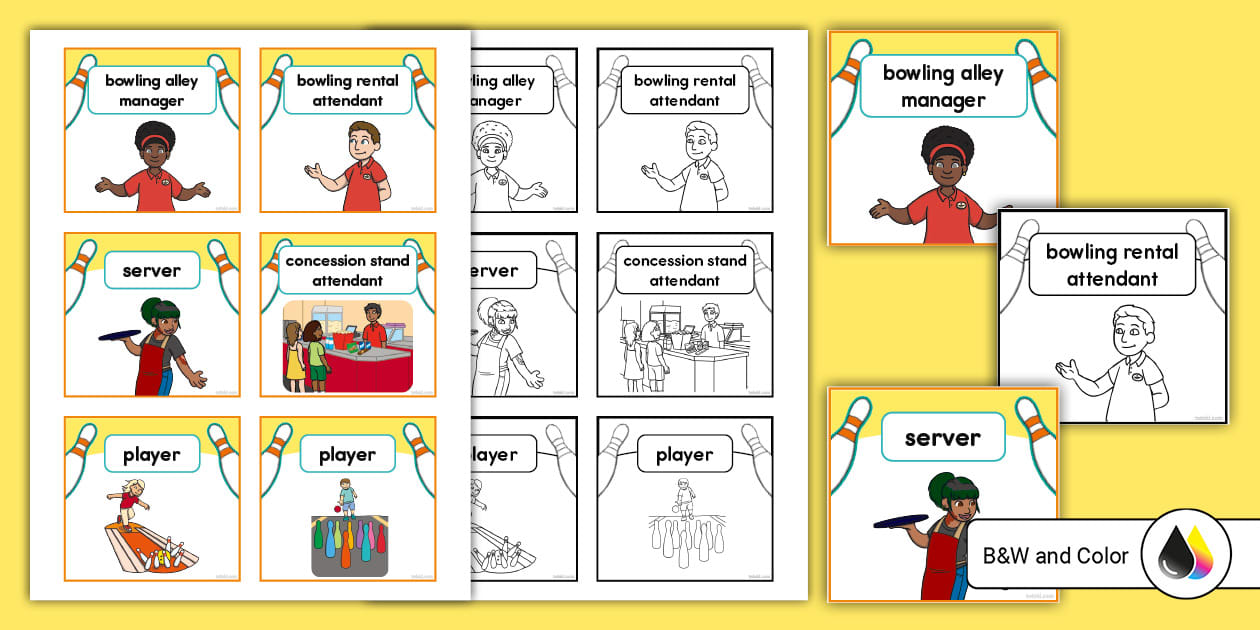 Bowling Alley Dramatic Play Badges (Teacher-Made) - Twinkl