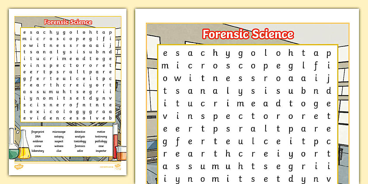 Forensic Science Word Search - Primary STEM resources