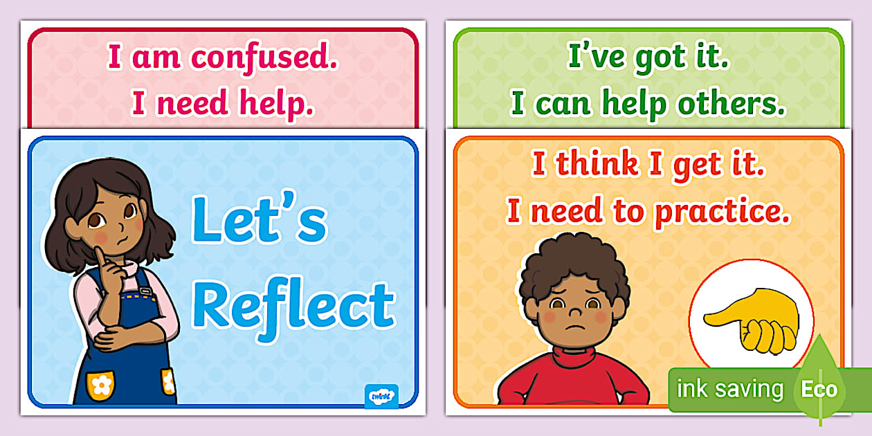 Let\'s Reflect Self-Assessment Display Posters - Twinkl