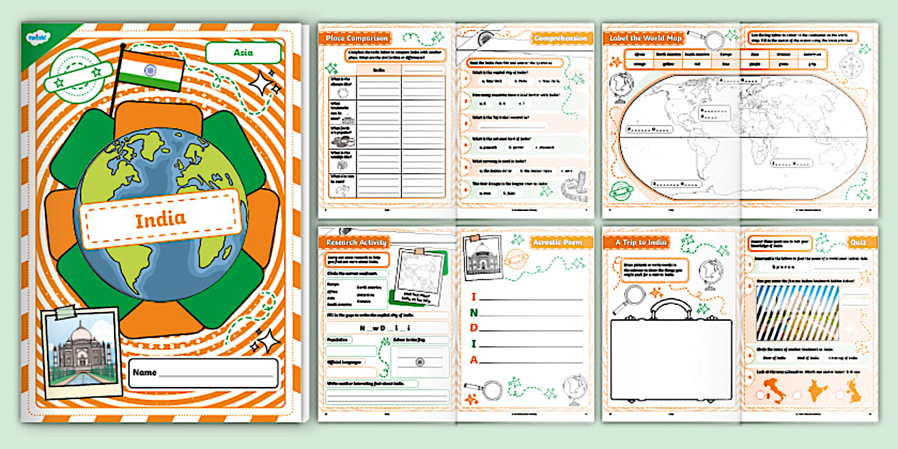 KS1 India Activity Booklet - Geography - Twinkl