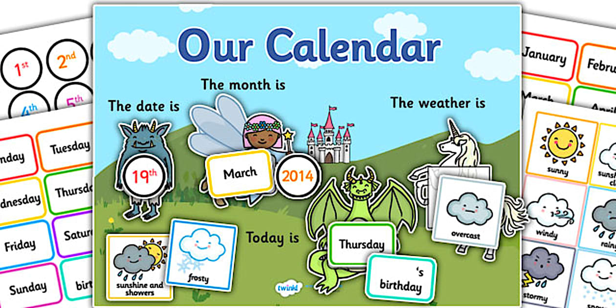 Fantasy Themed Display Calendar (teacher made) - Twinkl