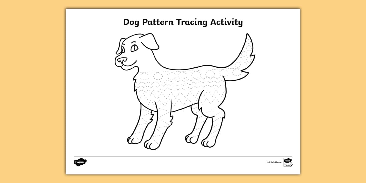 Dog Pattern Tracing Activity - Twinkl - EYFS (teacher made)