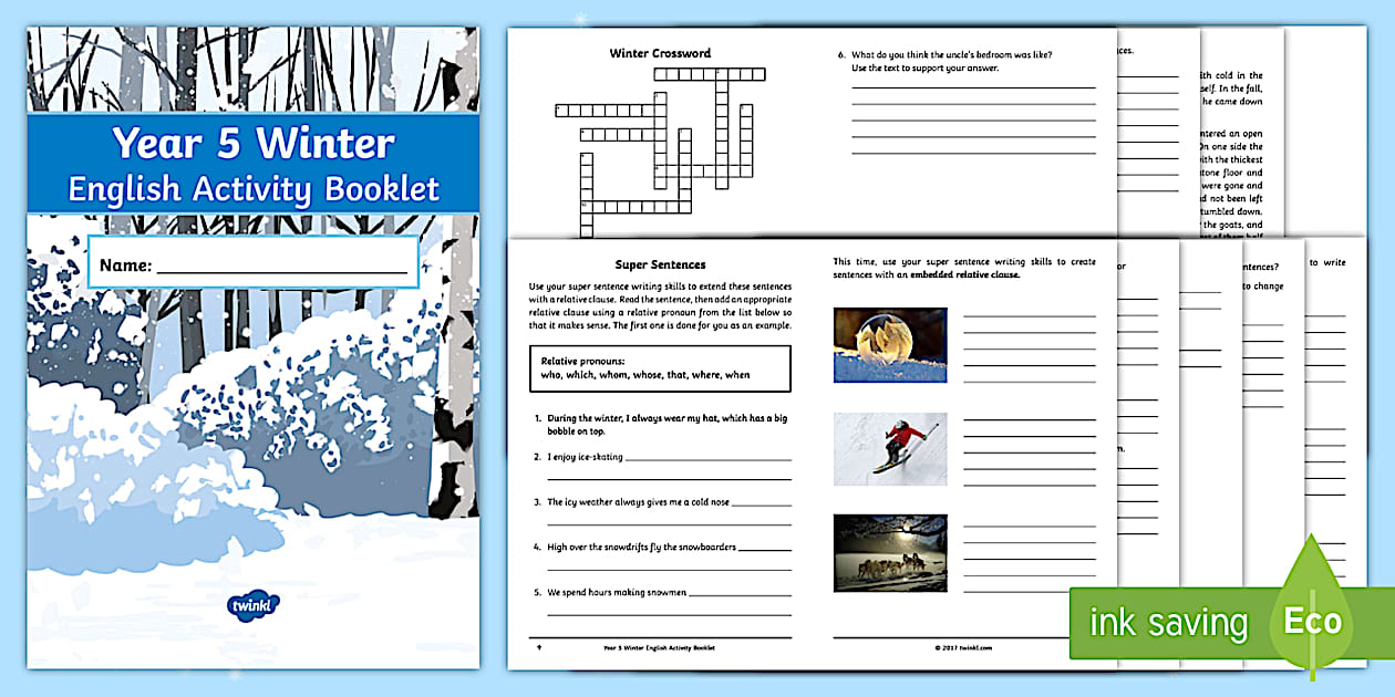 Year 5 Winter English Activity Booklet - Twinkl