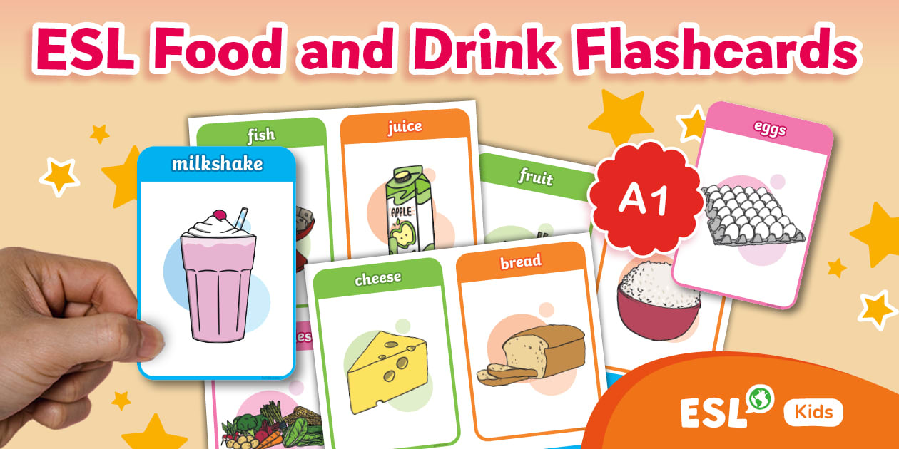 ESL Food & Drink Flashcards for Kids